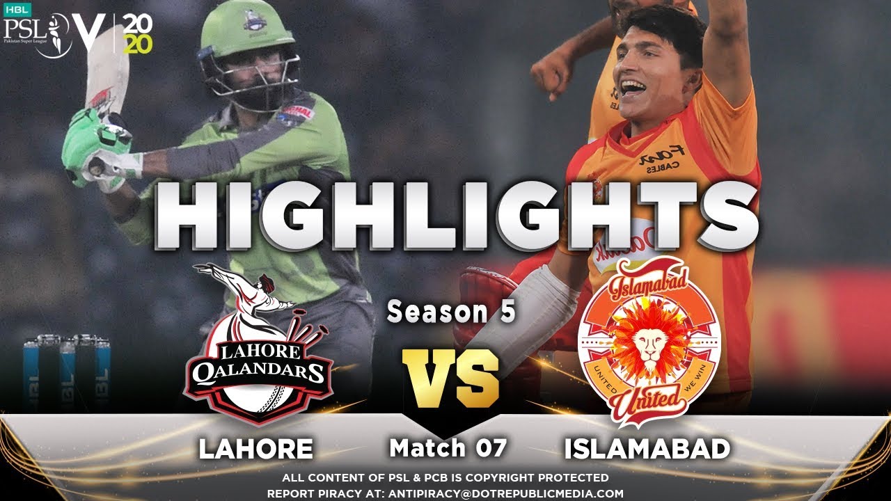 Lahore Qalandars vs Islamabad United | Full Match Highlights | Match 7 ...