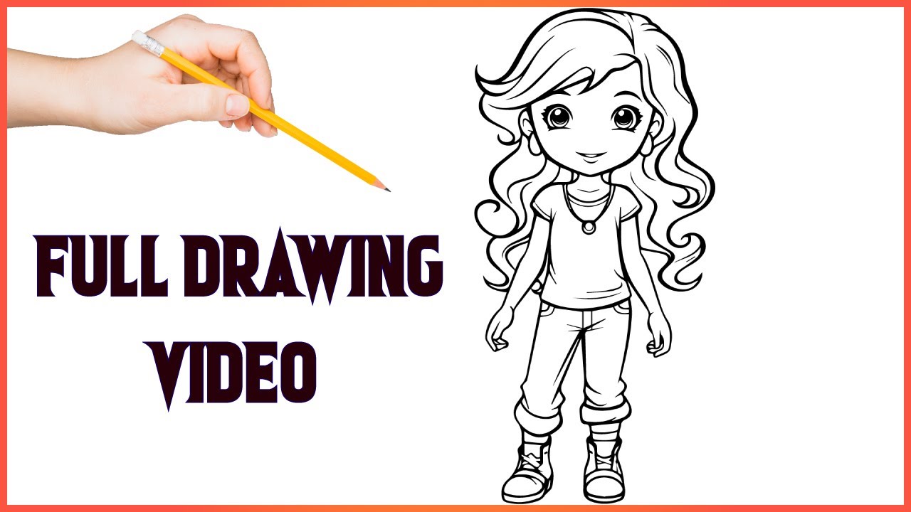 Easy Girl Front side drawing | Girl Drawing Tutorial. #girldrawing #art ...