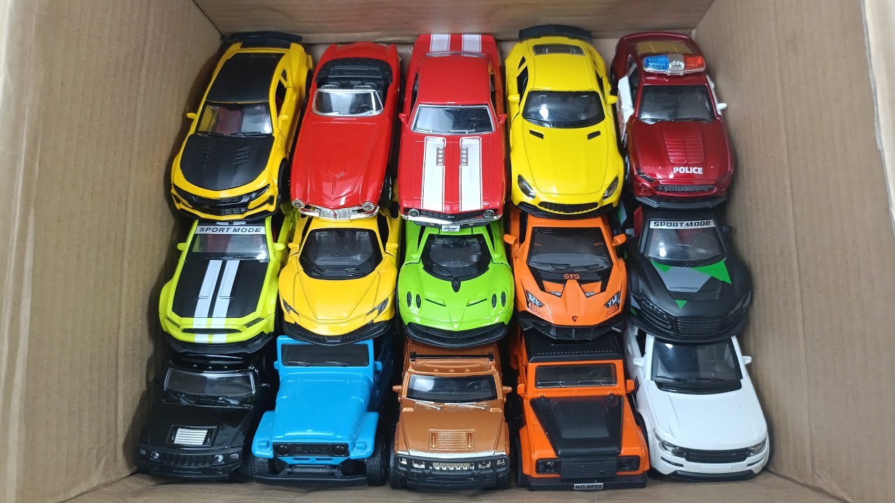 Box Full of Diecast Model Cars \ Miniature cars from the box 03 - YouTube