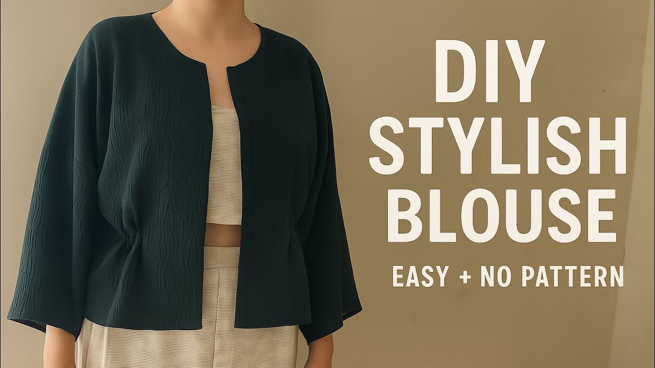 ️ I Sewed This Stylish Blouse in Minutes | Easy DIY Sewing (No Pattern ...