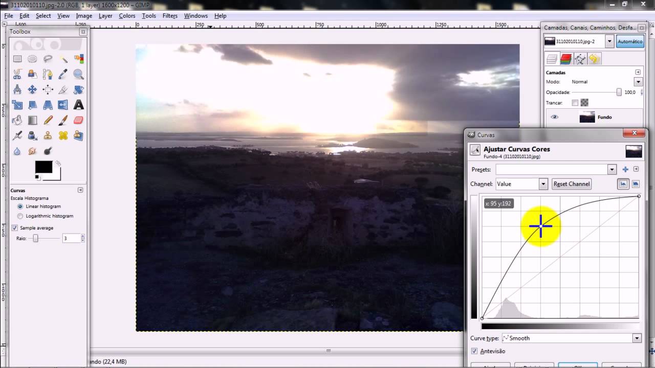 GIMP Using Color Curves to Improve Contrast - YouTube