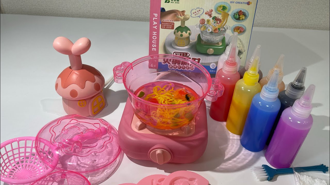 【TOY ASMR】 Magic aqua jelly cooking toy 💧🍜ぷにょぷにょクッキング - YouTube