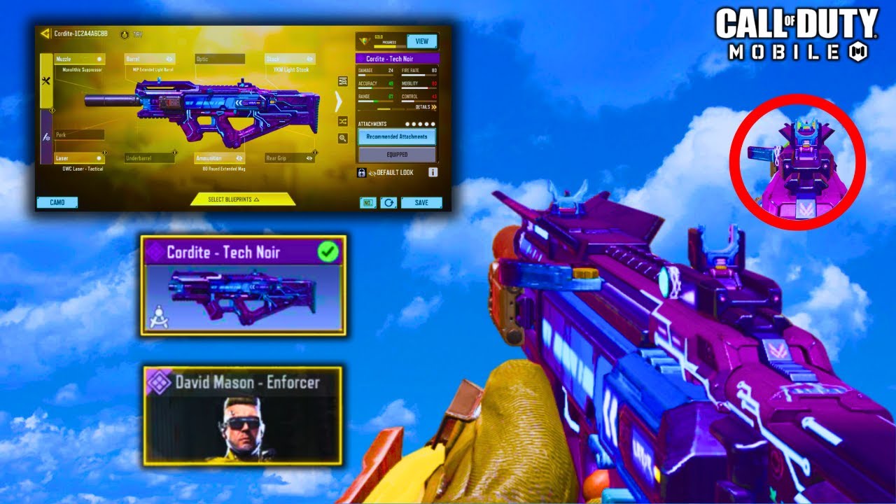 Let's try a new TECH NOIR CORDITE gunsmith in COD Mobile - YouTube