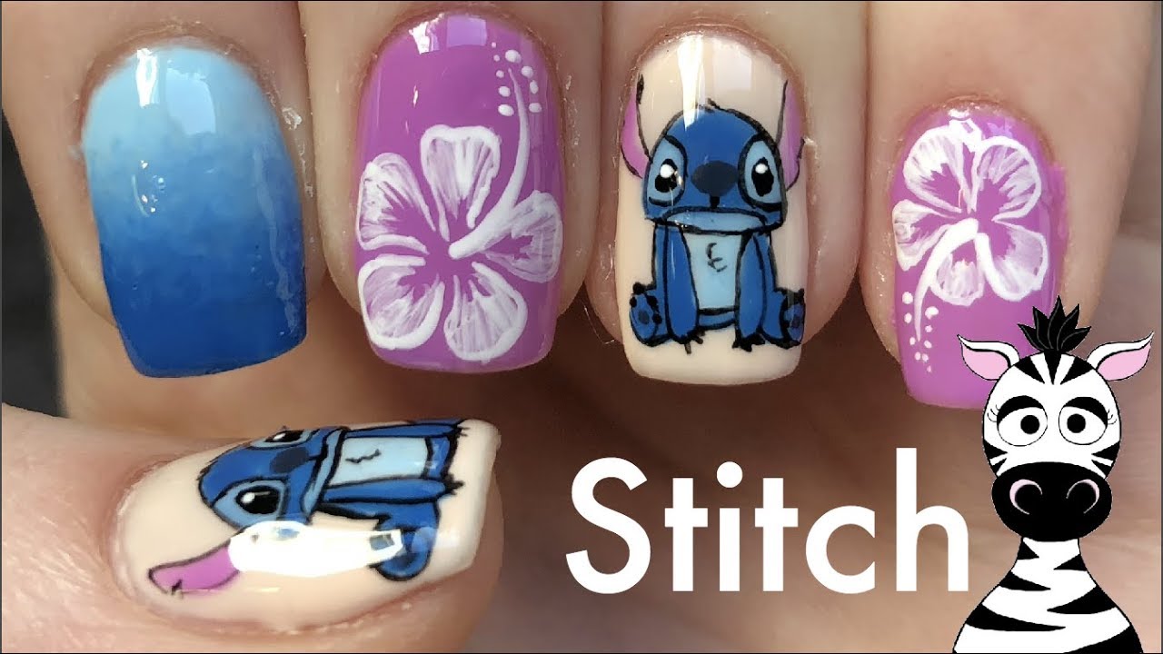 Stitch Gel Nail Art Tutorial | Nicole Diary from Wish - YouTube
