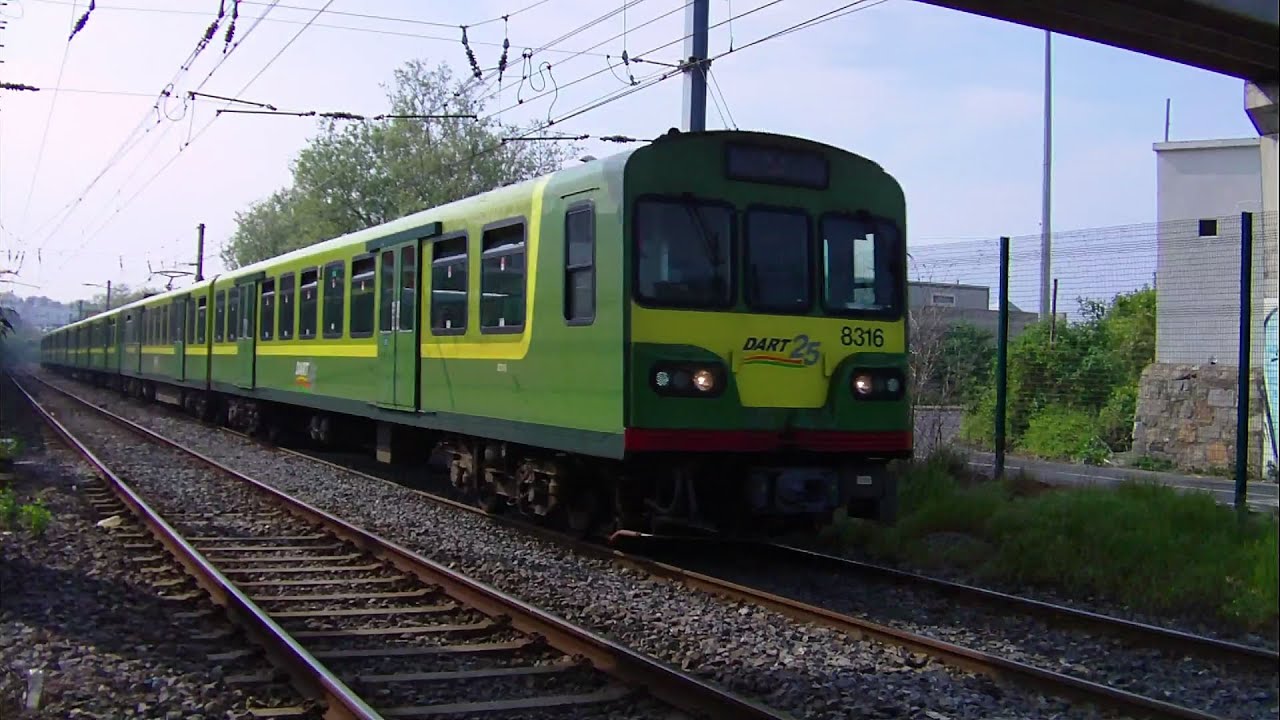 8300 Class Dart Train heading to Dun Laoghaire - YouTube