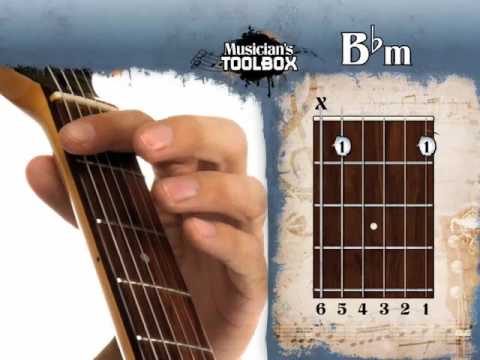 How to play the Bbm barre chord on guitar Bbm bar chord with the root ...