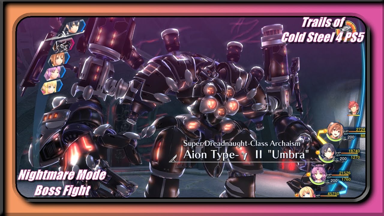 Trails of Cold Steel 4 PS5 | Nightmare Mode Boss | Aion Type-y II Umbra ...