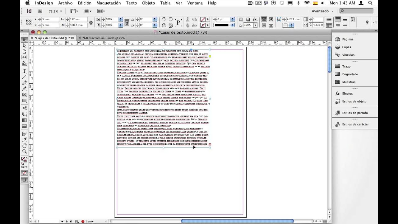 Indesign - Acerca de las Cajas de texto - YouTube