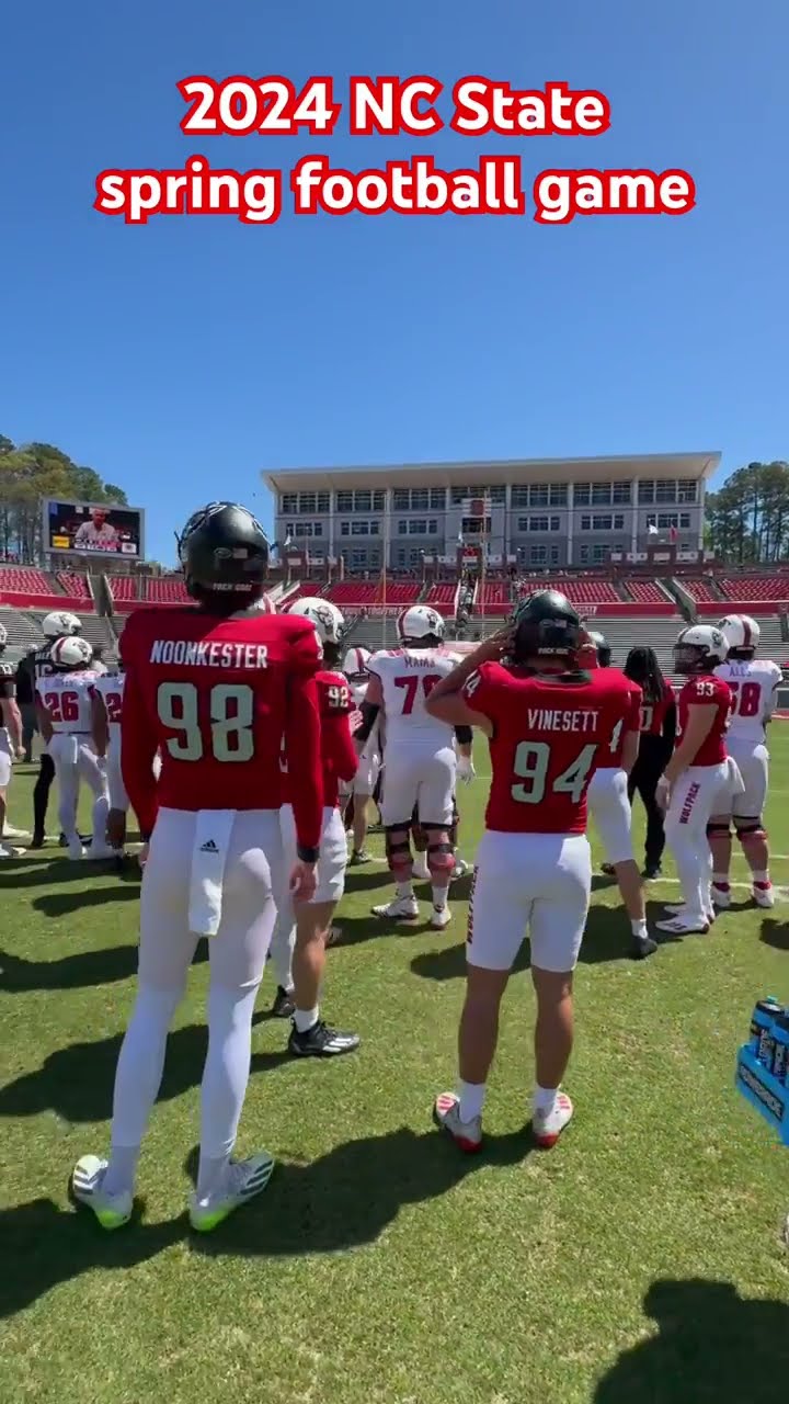 NC State Wolfpack football team before start of spring football game ...