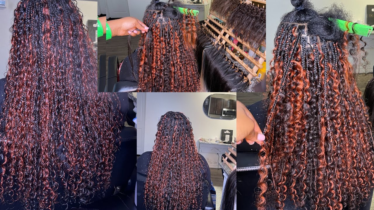 This technique will give you a full Look for Boho BOX braids using 2 ...