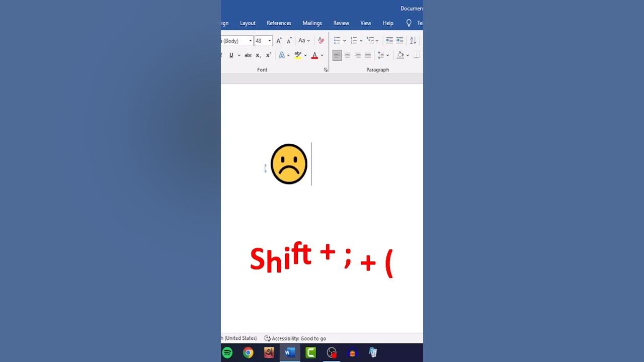 How To Make Sad & Smile Emojis is MS Word Any Version Using Shortcut ...
