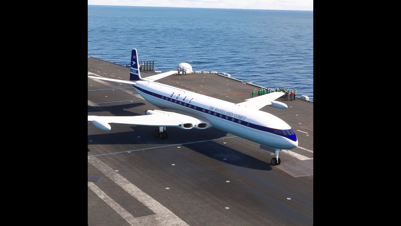 DHC106 Comet 3 BOAC Blue Tail Great Pilot Takes Off from Aircraft ...