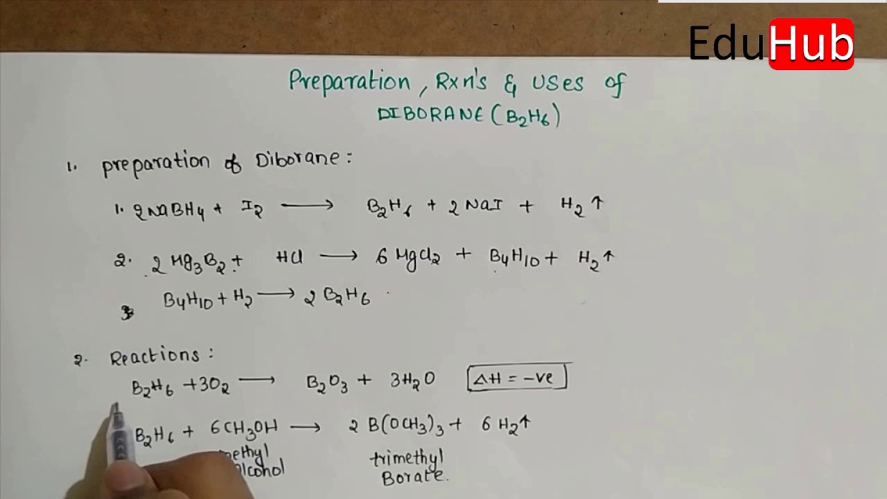 Preparation,Chemical Reactions,Uses Of Diborane|Chemistry Of Diborane|P ...