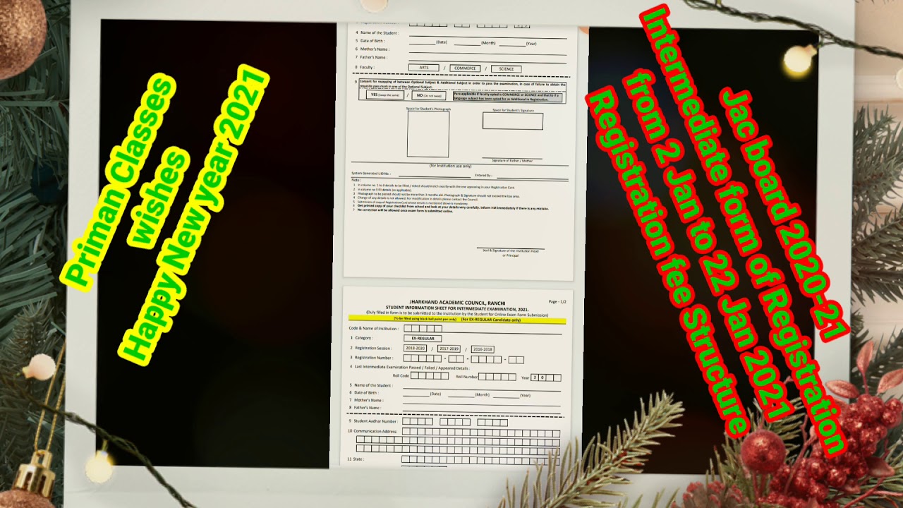 #Jac Registration form of intermediate & Exam fee Structure of Jac ...