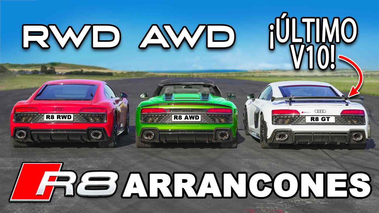 Audi R8 GT de 620 hp vs AWD R8 vs RWD R8: ARRANCONES - YouTube