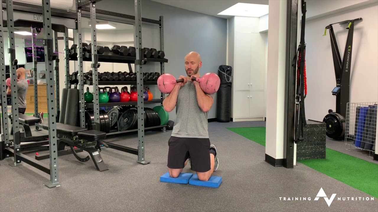Tall kneeling KB shoulder press - YouTube