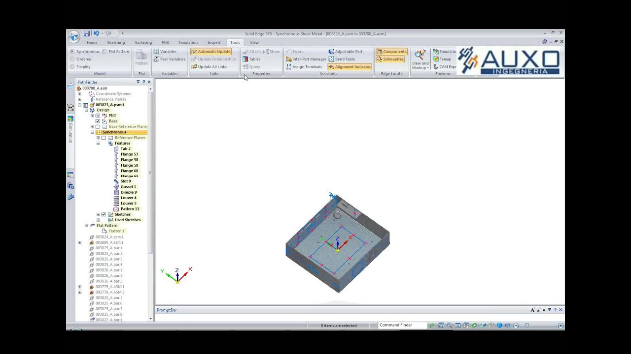 Solid Edge ST5 - Tabella di piega - Bend table - YouTube