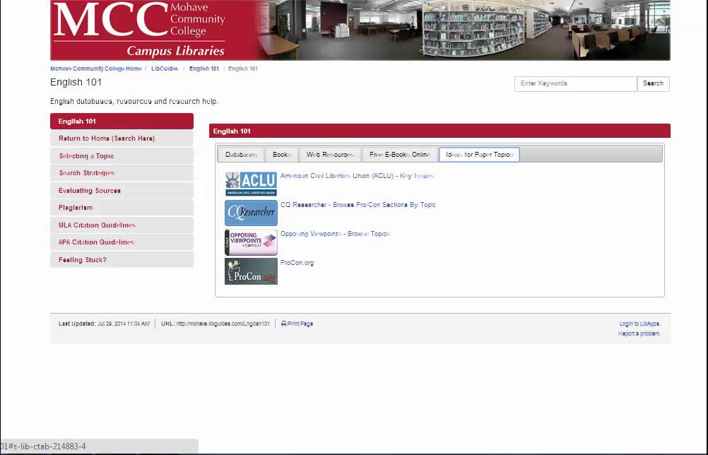 Using MCC's Library Website - YouTube