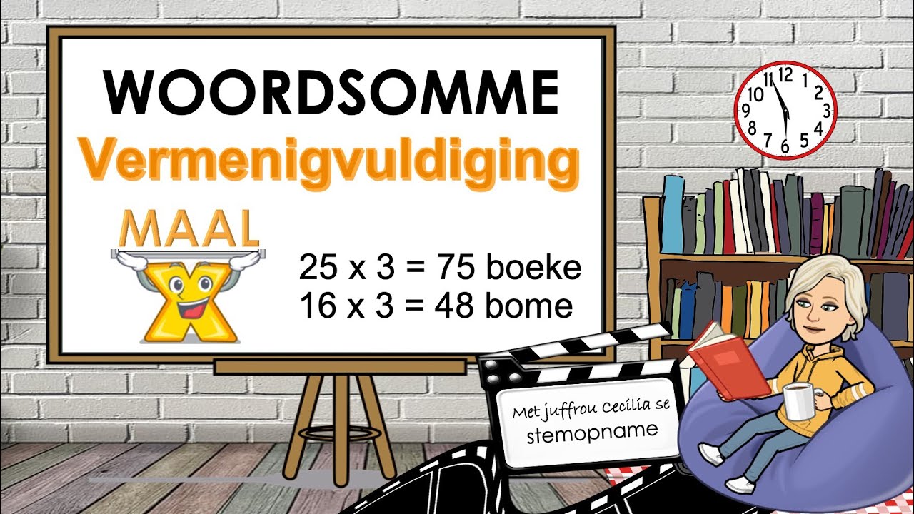 LEKKER LEER - WISKUNDE WOORDSOMME (maal) - Juffrou Cecilia - YouTube