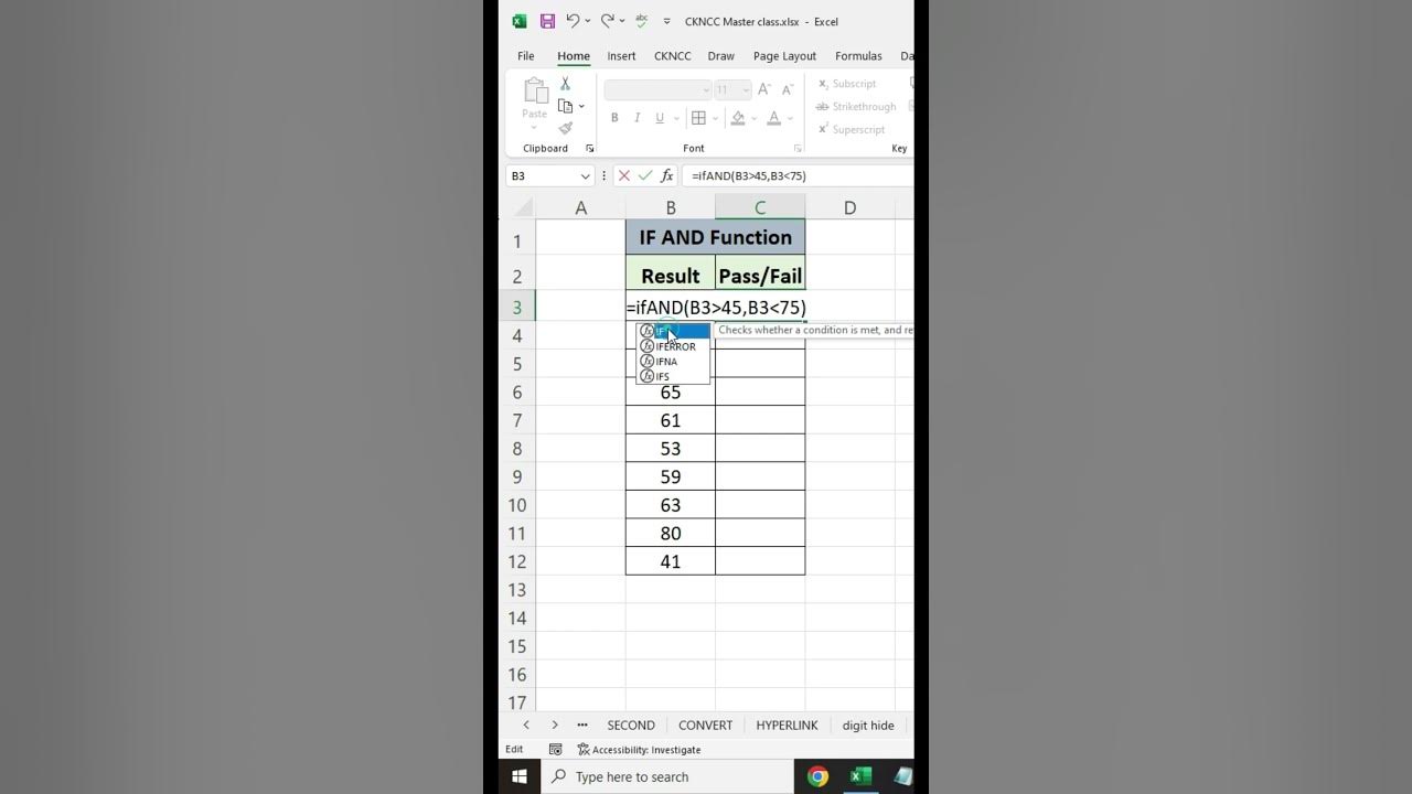 If And Function In Excel Excel Exceltutorial Exceltips Exceltricks Excelformula