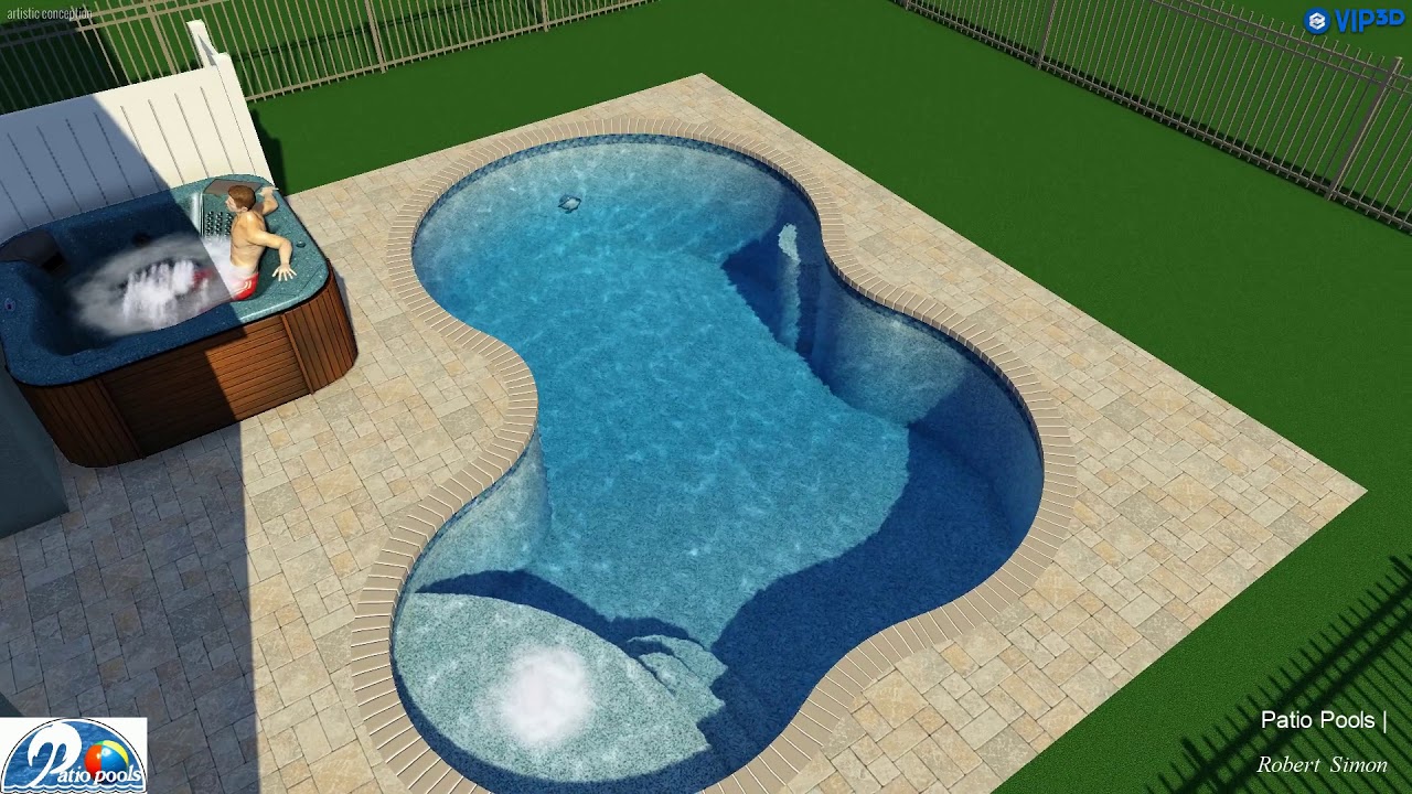 Lagoon Swimming Pool with Sun Shelf by Patio Pools - YouTube