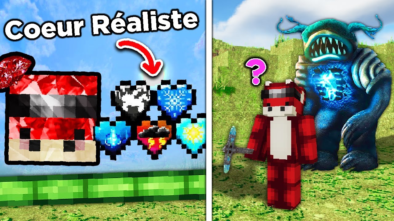 J'ai ajouté des Coeurs Ultra RÉALISTE pour Terminer Minecraft.. - YouTube