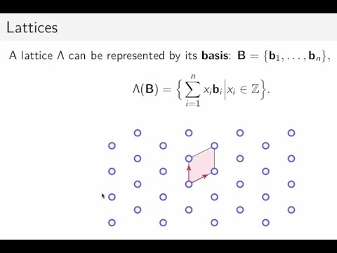 Lattice algorithms and lattice-based cryptography - YouTube