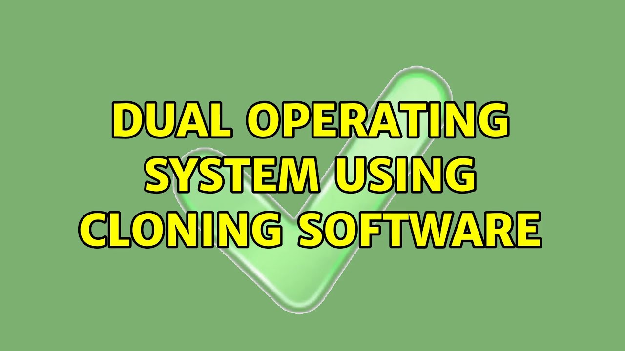 Dual Operating System using cloning software - YouTube