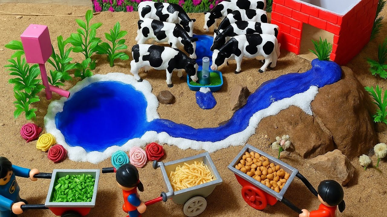 diy | Miniature cow farm | Mini tractor | cattle fodder | miniature ...