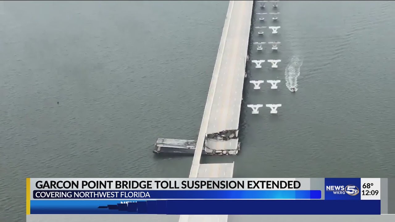 Garcon Point Bridge toll suspension extended - YouTube