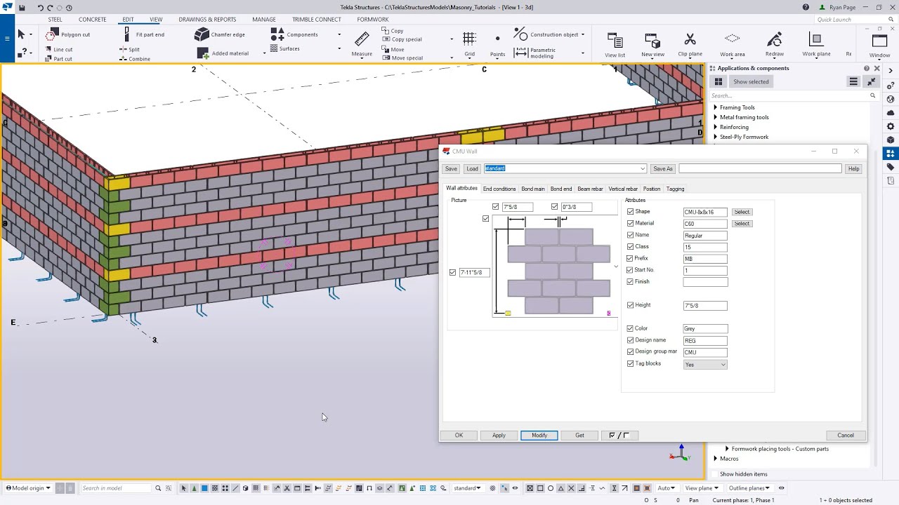 Tekla Structures: Masonry Tutorials – Lesson 2 - YouTube
