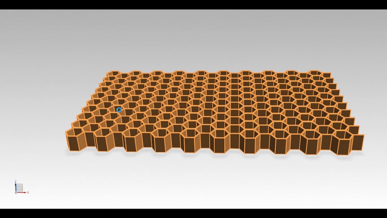 3d model of honeycomb structure... - YouTube