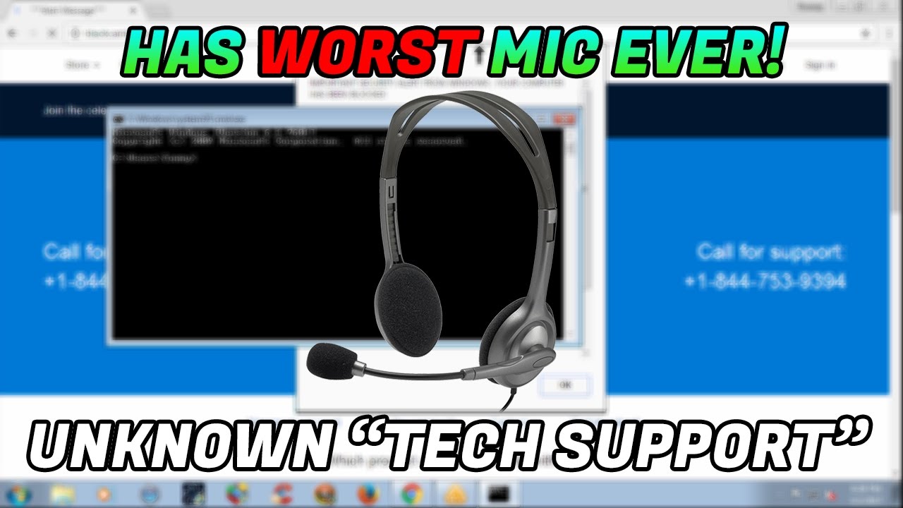 TECH SUPPORT SCAMMER WITH WORST MIC EVER! "Unknown" | 18447539394 ...