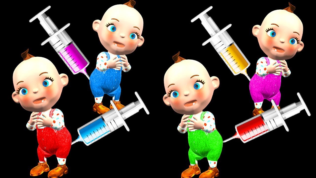Little Babies Accident With Animals Learn Colors with Injection Funny ...