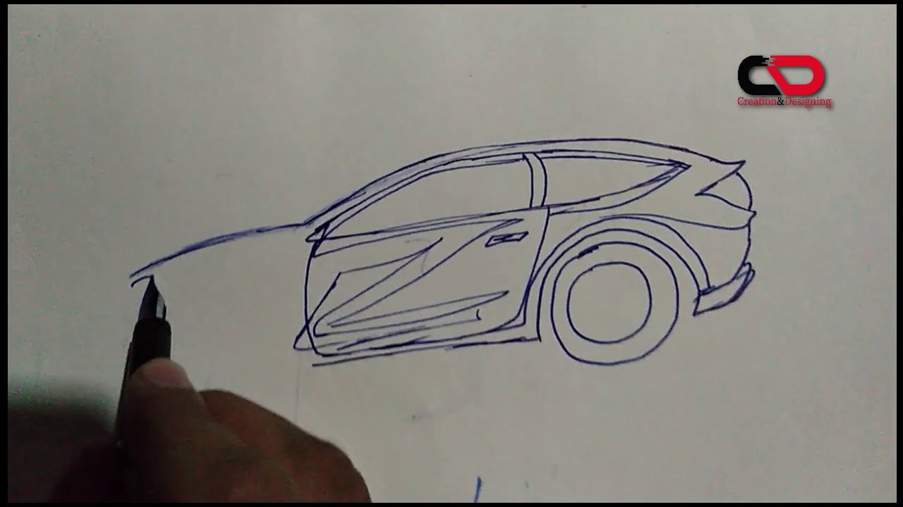 car drawing by hand step by step || car designing - YouTube