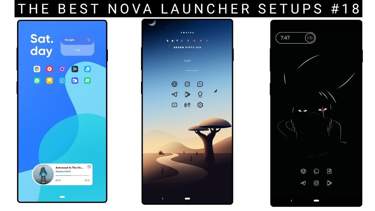 Best Nova Launcher Setup Ep 18 | Naruto | AMOLED Setup | Minimalist Setup | Kakashi | Nova Setup ...