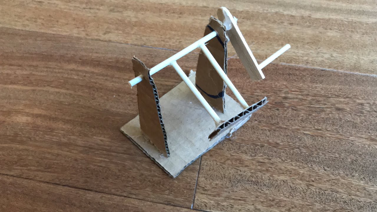 How to make a cardboard swing - YouTube