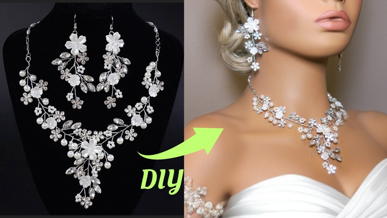 DIY cute pearl necklace |making bridal pearl necklace - YouTube