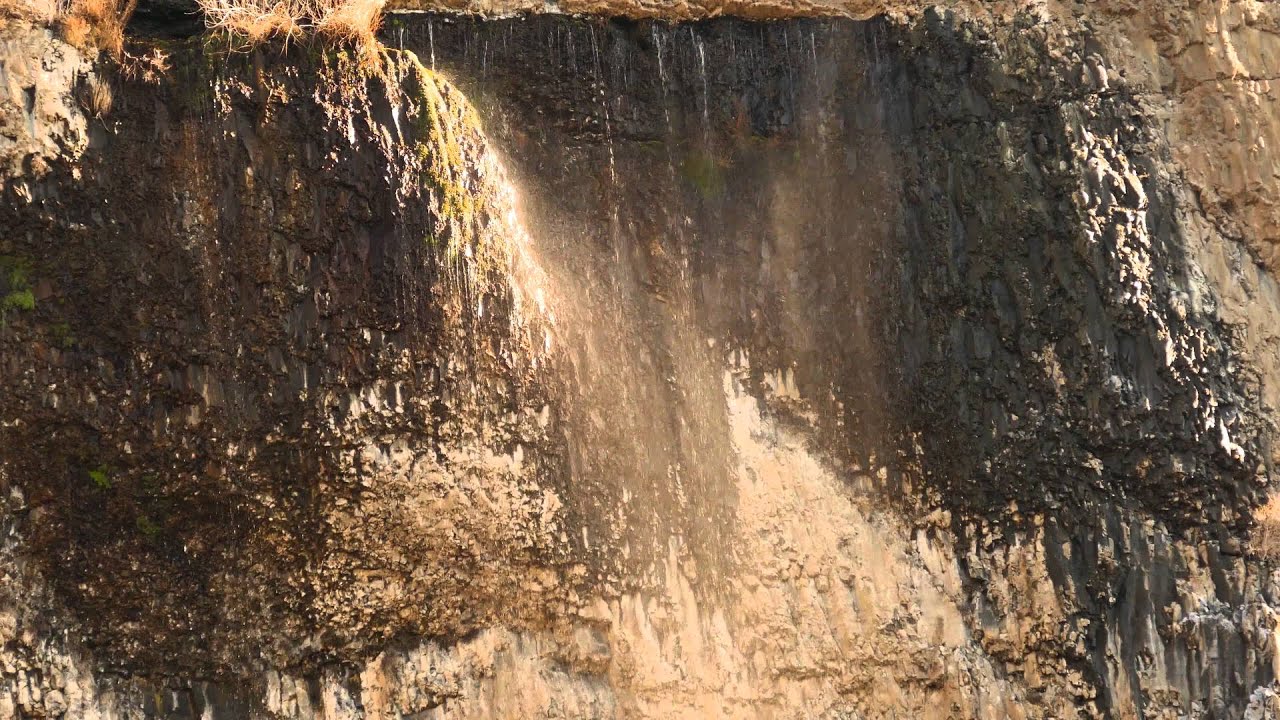 Sunlight on vapor from waterfall--4K (Ultra HD), Natural Sound - YouTube