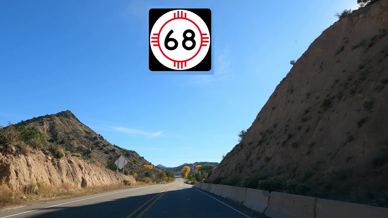 ⁴ᴷ⁶⁰ Driving New Mexico State Road 68 (Low Road to Taos) from Velarde ...