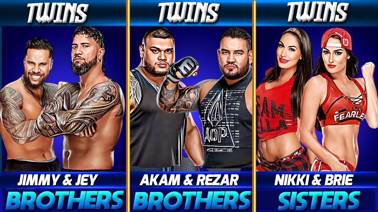 WWE Twins Wrestlers Comparison - YouTube