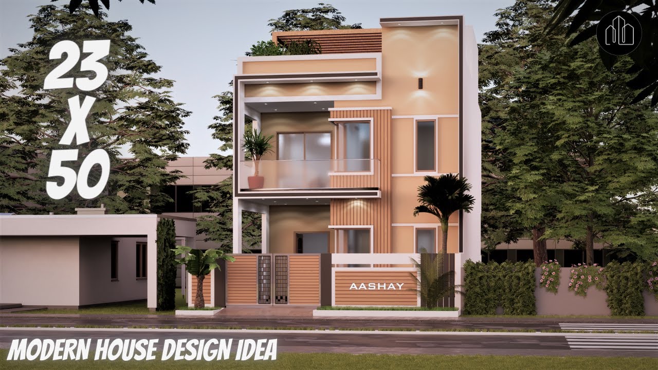 07 | 23'x50' House Design | 7x15 Meters | 1150 Sqft | 129 Gaj | 4 BHK ...