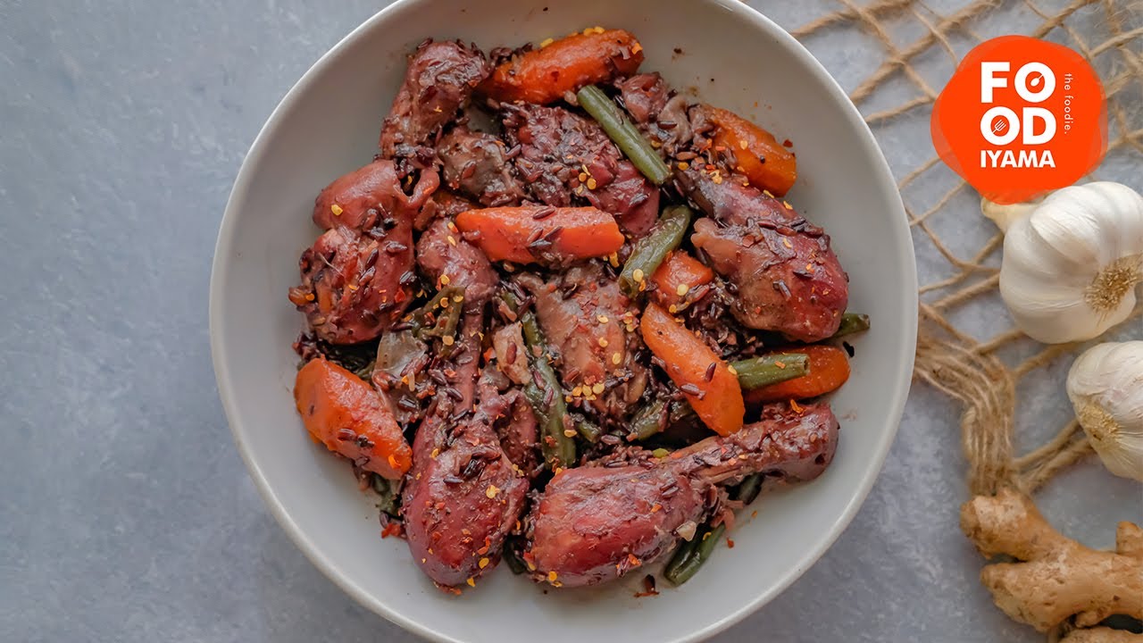 Easiest Chicken Stew | Black Rice Chicken Recipe | Healthy Black Rice ...