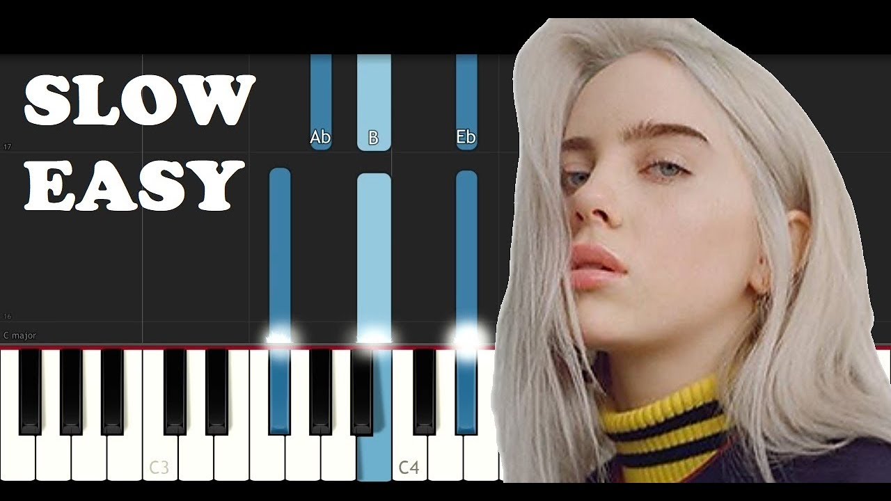 Billie Eilish - bury a friend (SLOW EASY PIANO TUTORIAL) - YouTube