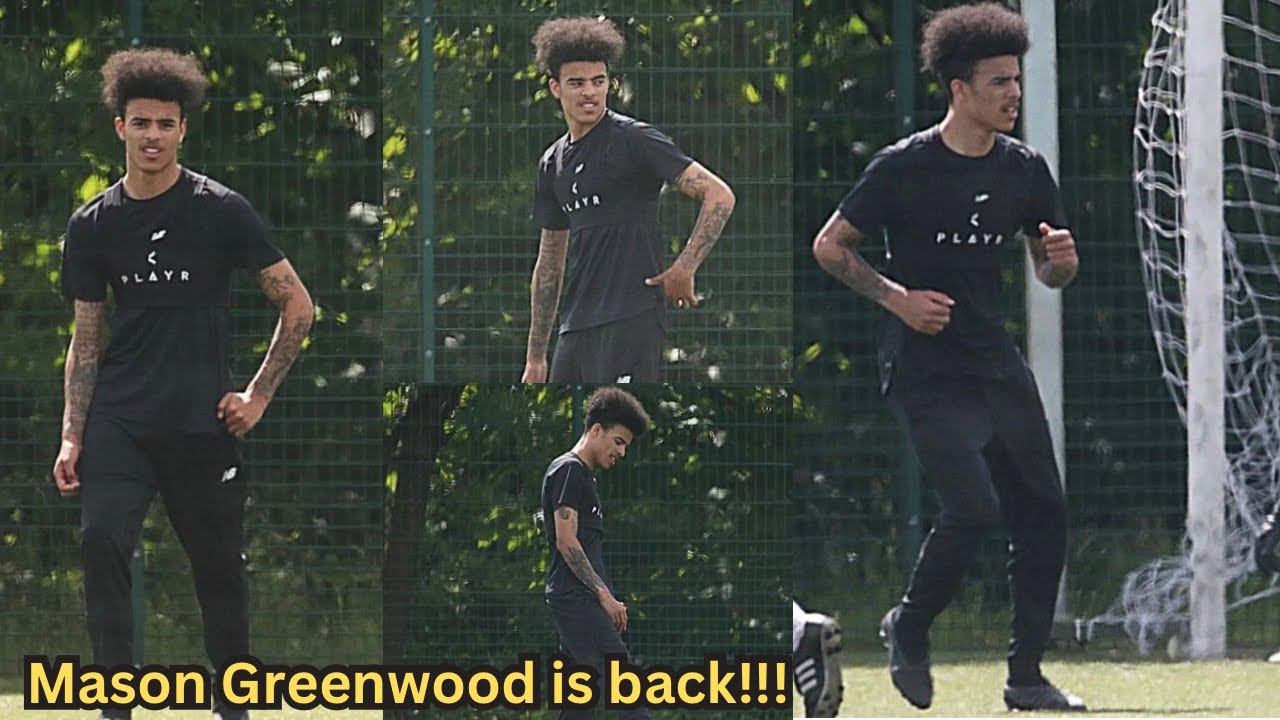 Mason Greenwood training today for the first time as he waits for ...