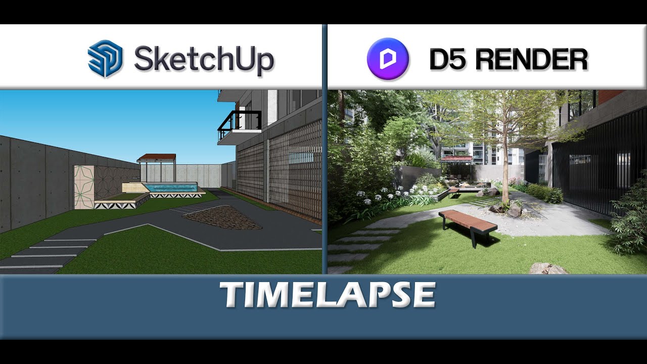 SKETCHUP TO D5 RENDER | TIMELAPSE | LANDSCAPE DESIGN - YouTube