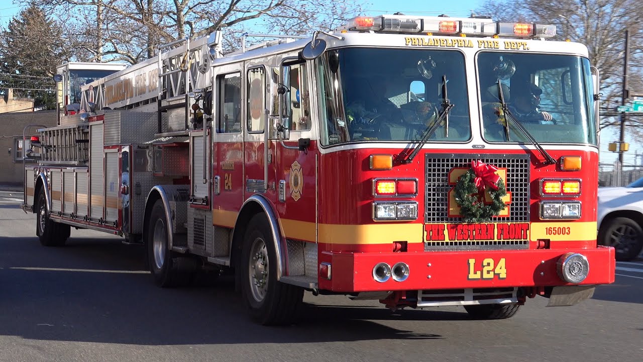 Philadelphia Fire Department Ladder 24 Responding - YouTube