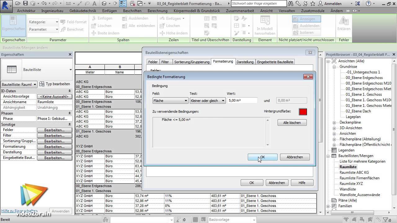 Listen und Tabellen mit Autodesk Revit Tutorial: Trailer |video2brain.com - YouTube