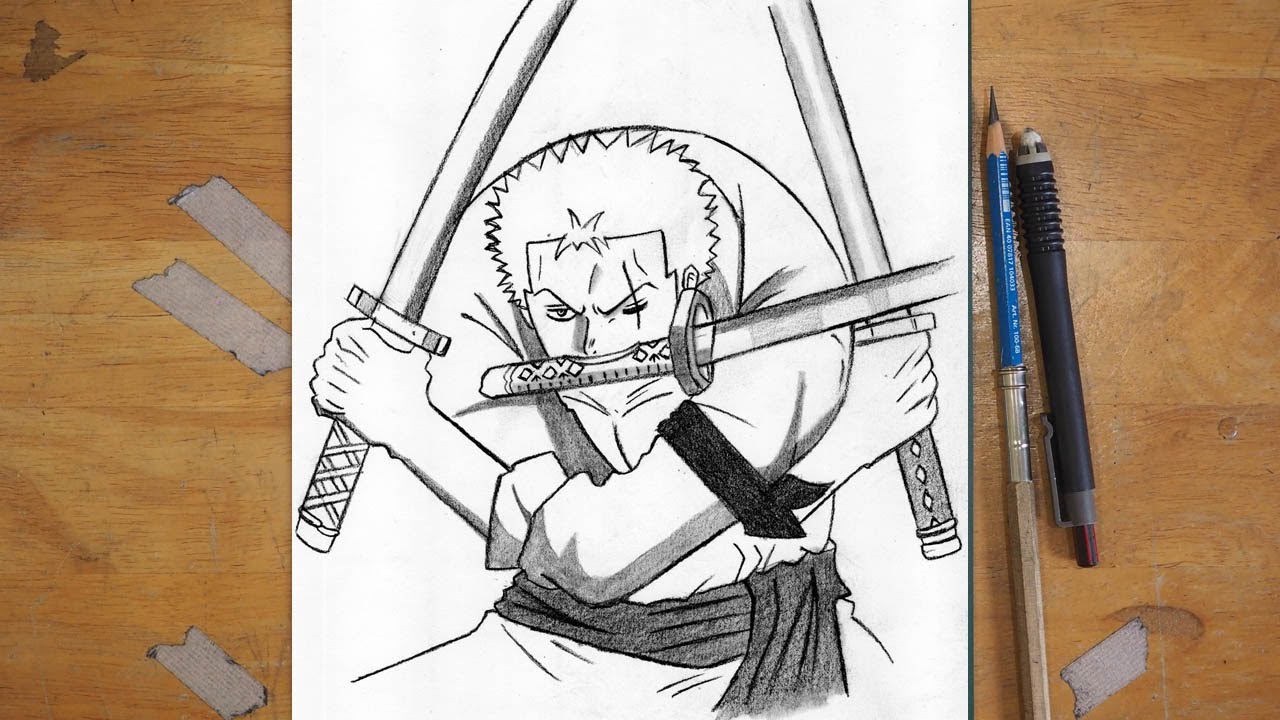 How to Draw Zoro [3 Sword Style] - Anime Drawing Step by Step - YouTube