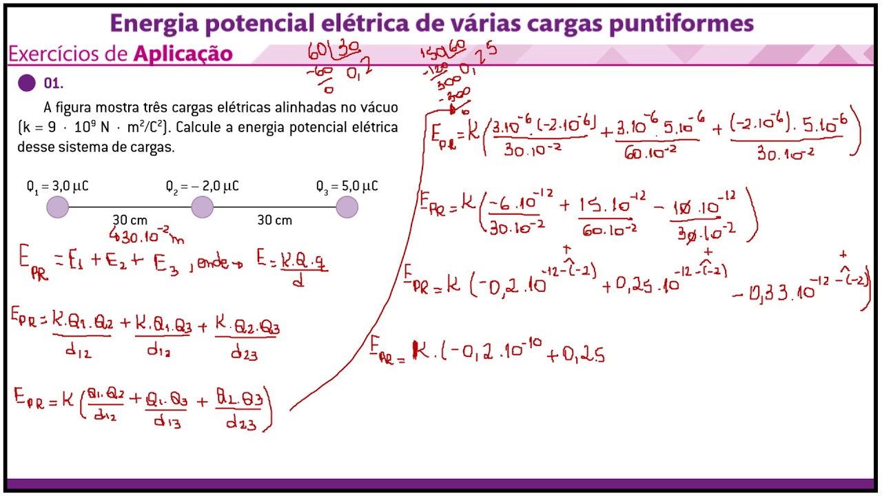Exercícios de Energia potencial elétrica de várias cargas puntiformes ...